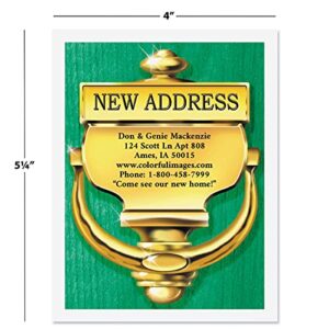 Colorful Images Classic Personalized New Address Postcards, Set of 24 Moving Announcements, 5-¼ x 4 inches