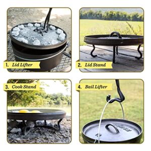 Lodge - A5-11 Lodge 4-in-1 Camp Dutch Oven Tool, 10.82, Black