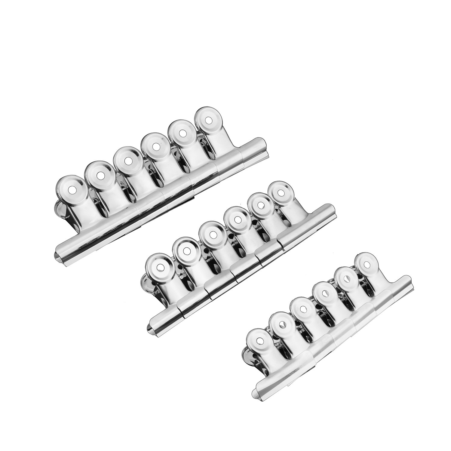 Chip Clips Bag Clips Food Clips Set of 18 - Messar Stainless Steel Heavy Duty Clips for Bag, Silver - All-Purpose Air Tight Seal Good Grip Clips for Home Kitchen Office School (18-Pack)