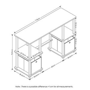 FURINNO Turn-N-Tube Computer Desk, Espresso