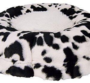 Bessie and Barnie Ultra Plush Spotted Pony/ Snow White Deluxe Luxury Shag Dog/Pet Lily Pod Bed Machine Washable