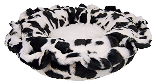 Bessie and Barnie Ultra Plush Spotted Pony/ Snow White Deluxe Luxury Shag Dog/Pet Lily Pod Bed Machine Washable