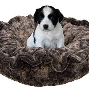 Bessie and Barnie Ultra Plush Koala/ Snow White Deluxe Luxury Shag Dog/Pet Lily Pod Bed Machine Washable