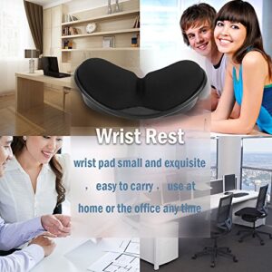 Mouse Wrist Rest， Iwork Wrist Rest Pad for Easy Typing Pain Relief Keyboard Wrist Rest Memory Foam Wrist Rest for Office/Gaming/Computer/Laptop/Mac Mouse Wrist Rest Pad Support Gaming (Black)