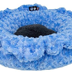 Bessie and Barnie Ultra Plush Blue Sky/ Wolfhound Grey Deluxe Luxury Shag Dog/Pet Lily Pod Bed Machine Washable