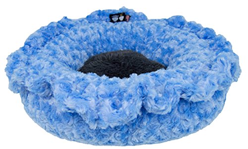 Bessie and Barnie Ultra Plush Blue Sky/ Wolfhound Grey Deluxe Luxury Shag Dog/Pet Lily Pod Bed Machine Washable