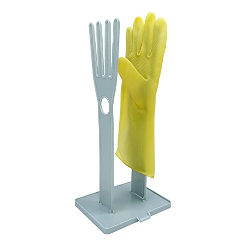 Kitchen Glove Holder Mitten Dryer Reusable Bag Dish Towel Drying Organizer Plastic Washing Rack Sink Hanger Stand(Blue)