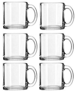 libbey crystal coffee mug warm beverage mugs set of (13 oz) (6)