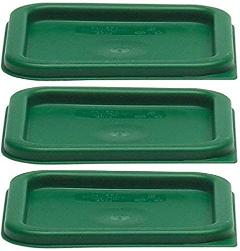 Cambro (SFC2452) Covers, Set of 3 (for 2 & 4-Quart Containers, Kelly Green, Polyethylene, NSF)