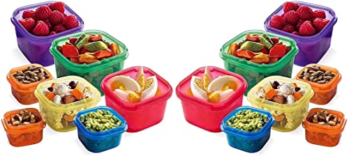 21 Day Portion Control Container kit for Weight Loss 14 Piece Labeled + COMPLETE GUIDE + 21 DAY PLANNER + RECIPE eBOOK - Color Coded Meal Prep System