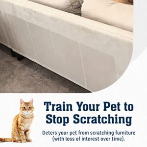 Stelucca Amazing Shields Cat Scratch Furniture Protector - Pack of 6, Adhesive Clear 17x12 in Cat Training Couch Protector - Plastic, Anti Scratching Sticky Tape Cat Repellent Mat - Scratching Post