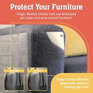 Stelucca Amazing Shields Cat Scratch Furniture Protector - Pack of 6, Adhesive Clear 17x12 in Cat Training Couch Protector - Plastic, Anti Scratching Sticky Tape Cat Repellent Mat - Scratching Post