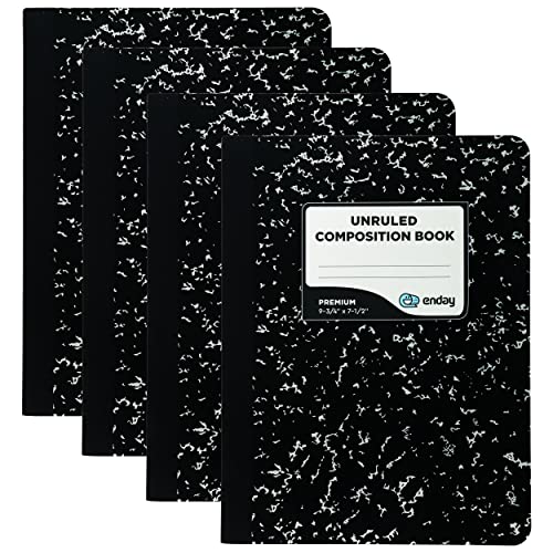 Emraw Black Marble Composition Book Unruled Paper 100 Sheet Office Dairy Drawing Note Books Journals Meeting Notebook Hard Covers Pack Of 4 Writing Book For school