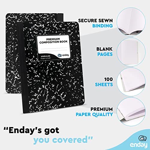 Emraw Black Marble Composition Book Unruled Paper 100 Sheet Office Dairy Drawing Note Books Journals Meeting Notebook Hard Covers Pack Of 4 Writing Book For school