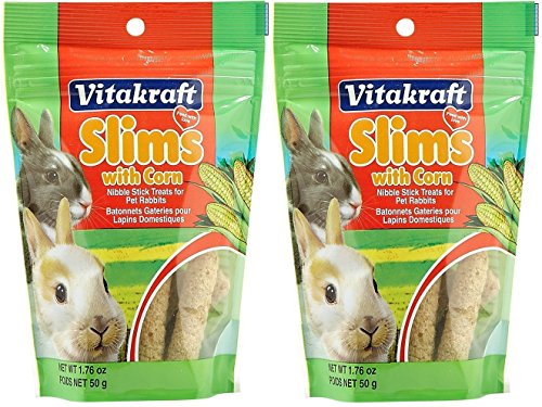 Vitakraft 2 Pack of Rabbit Slims With Corn, 1.76 Ounces Per Pack