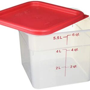 Cambro 6SFSPP190 CamSquare Storage Container, Translucent, 6 qt with Lid