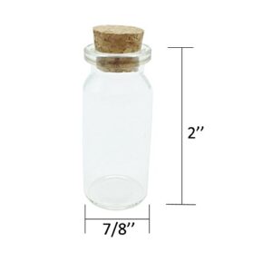 JASEASYZ Mini Glass Jars with Cork Lids, 10ml DIY herb Sand Art, Small Romantic Decorations Glass Bottles Message Craft, Birthday Wedding Anniversary Party Favors for Boyfirend Girlfriend Pack of 16