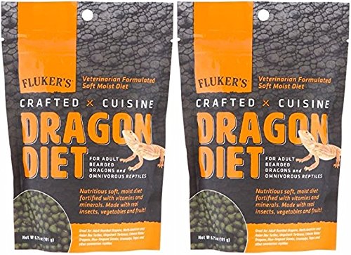 New Fluker's 2 Pack of Crafted Cuisine Juvenile Bearded Dragon Diet, 6.75 Ounces Per Pack