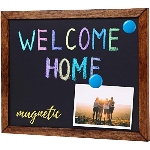 Premium 11x14 Small Chalkboard - Rustic Pine Wood Frame | Kitchen Wall Decor, Tabletop Signs for Weddings, Menu Board with Magnetic, Non-Porous Surface | Wipes Easily with Regular/Liquid Chalk