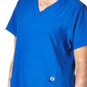 WonderWink W123 Women’s Stylized V-Neck Scrub Top — Royal, Medium