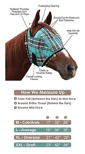 Kensington Horse Fly Mask with Protective Mesh and Plush Fleece Ears- Protection from Bites and Perfect for Wound Recovery, Pony, Lavender Mint