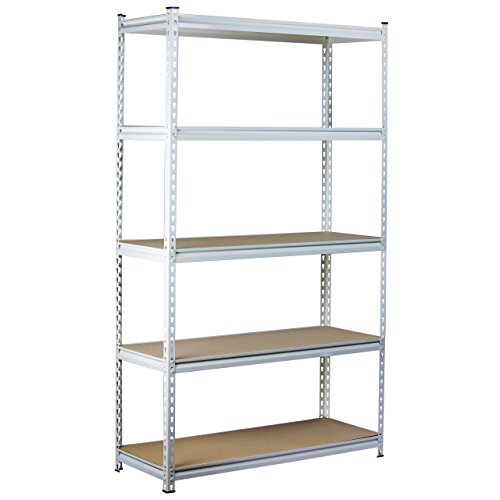 King’s Rack 5-Tier Black Steel Storage Rack Boltless Shelving Tier Height Adjustable 36" W x 18" D x 72" H (White)