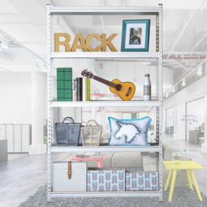 King’s Rack 5-Tier Black Steel Storage Rack Boltless Shelving Tier Height Adjustable 36" W x 18" D x 72" H (White)