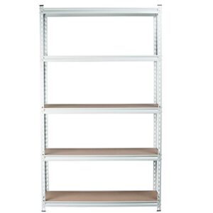 King’s Rack 5-Tier Black Steel Storage Rack Boltless Shelving Tier Height Adjustable 36" W x 18" D x 72" H (White)