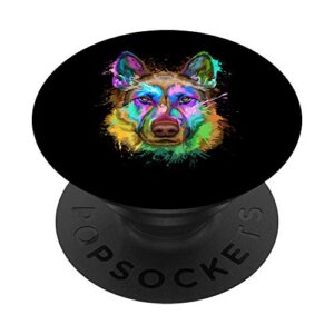 splash art german shepherd dog popsockets popgrip: swappable grip for phones & tablets