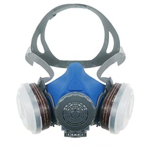 syine half face reusable respirator spray paint gas mask respiratory protection multi-purpose dustproof respirator,medium(mask+1 pair cartridges)