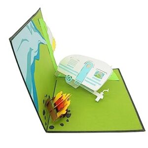 PopLife Camping Trip 3D Father's Day Pop Up Card - Happy Anniversary, Retirement Gift, Valentine's Day card for Him, Birthday - Mountain Card, RV Traveler - for Husband, Son, Father