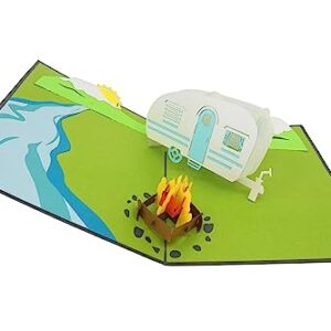 PopLife Camping Trip 3D Father's Day Pop Up Card - Happy Anniversary, Retirement Gift, Valentine's Day card for Him, Birthday - Mountain Card, RV Traveler - for Husband, Son, Father