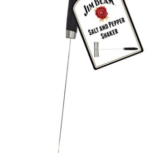 Jim Beam Stainless Steel Salt and Pepper Shaker with Long, Soft Grip Handles, Large, Silver