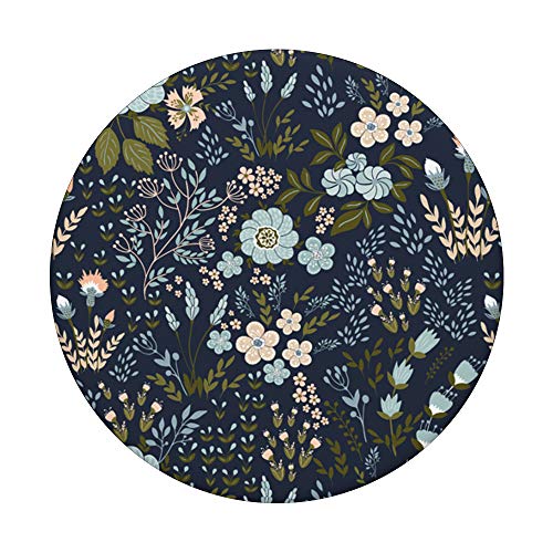 Navy Blue and Pink Floral Flower Print PopSockets PopGrip: Swappable Grip for Phones & Tablets