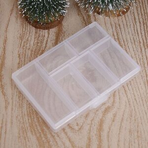 UTENEW 2 Pack Plastic Clear Jewelry Boxes Organizers with Dividers, 6-Grids Storage Containers