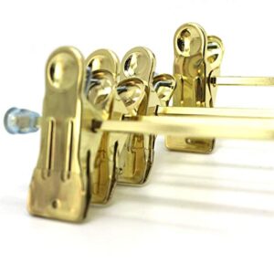 30Pack KOOBAY 13.7" Gold Metal Heavy Duty Clips Pants Hangers Trousers with Swivel Hook