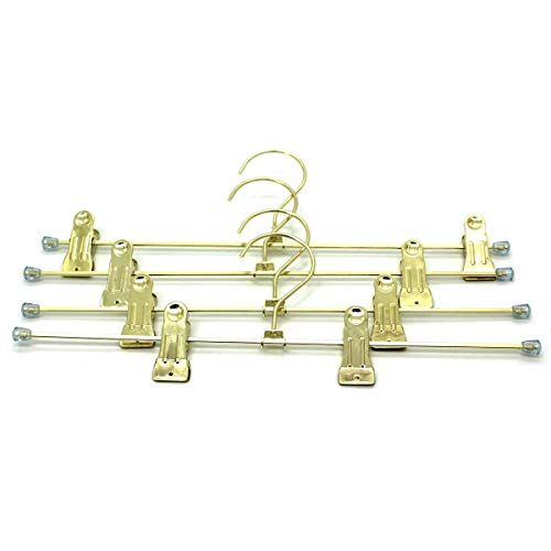 30Pack KOOBAY 13.7" Gold Metal Heavy Duty Clips Pants Hangers Trousers with Swivel Hook