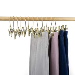 30Pack KOOBAY 13.7" Gold Metal Heavy Duty Clips Pants Hangers Trousers with Swivel Hook