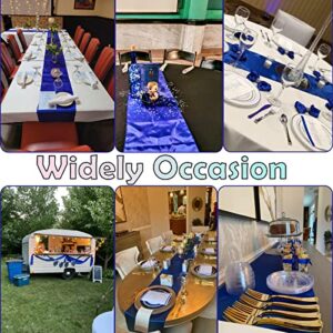 LGHome Pack of 10 Wedding 12 x 108 inch Satin Table Runner for Wedding Banquet Decoration- Royal Blue