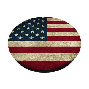 USA American Flag Vintage Independence 4th Of July Gift PopSockets PopGrip: Swappable Grip for Phones & Tablets