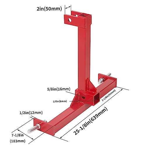 3 Point Trailer Hitch Adapter Category 1 Drawbar Tractor Trailer 2'' Hitch Receiver 3 Point Attachment