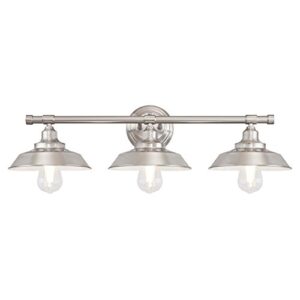 westinghouse lighting 6354400 iron hill three-light indoor wall fixture, 3, brushed nickel