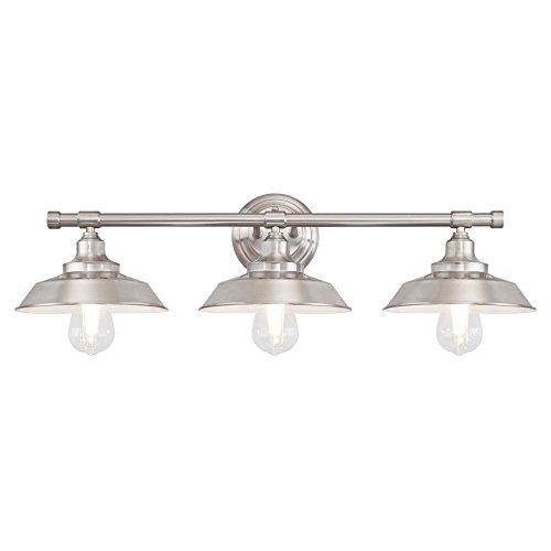 Westinghouse Lighting 6354400 Iron Hill Three-Light Indoor Wall Fixture, 3, Brushed Nickel