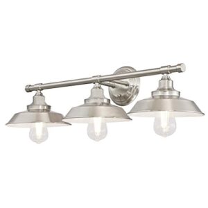 Westinghouse Lighting 6354400 Iron Hill Three-Light Indoor Wall Fixture, 3, Brushed Nickel