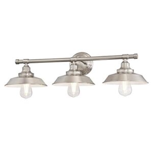 Westinghouse Lighting 6354400 Iron Hill Three-Light Indoor Wall Fixture, 3, Brushed Nickel