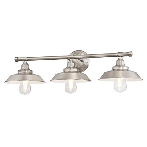 Westinghouse Lighting 6354400 Iron Hill Three-Light Indoor Wall Fixture, 3, Brushed Nickel