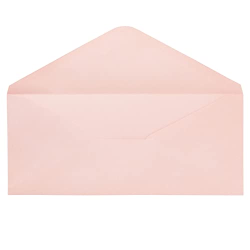 96-Pack #10 Blush Pink Envelopes Bulk with Gummed Seal and V-Flap for Party Invitations, Mailing Business Letters, Checks, Invoices, Baby Showers, Banquets, Weddings (4 1/8 x 9 1/2 in)