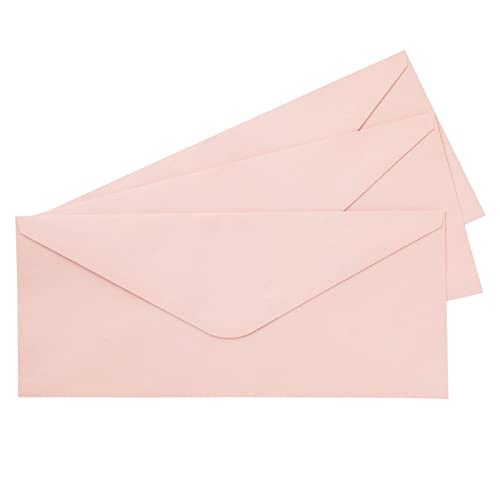 96-Pack #10 Blush Pink Envelopes Bulk with Gummed Seal and V-Flap for Party Invitations, Mailing Business Letters, Checks, Invoices, Baby Showers, Banquets, Weddings (4 1/8 x 9 1/2 in)