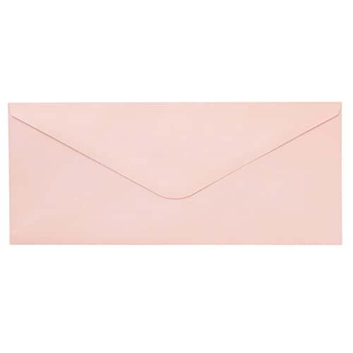 96-Pack #10 Blush Pink Envelopes Bulk with Gummed Seal and V-Flap for Party Invitations, Mailing Business Letters, Checks, Invoices, Baby Showers, Banquets, Weddings (4 1/8 x 9 1/2 in)