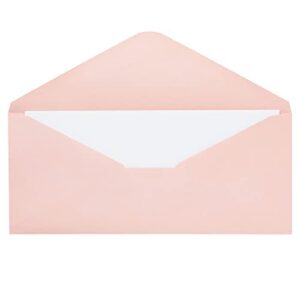 96-Pack #10 Blush Pink Envelopes Bulk with Gummed Seal and V-Flap for Party Invitations, Mailing Business Letters, Checks, Invoices, Baby Showers, Banquets, Weddings (4 1/8 x 9 1/2 in)